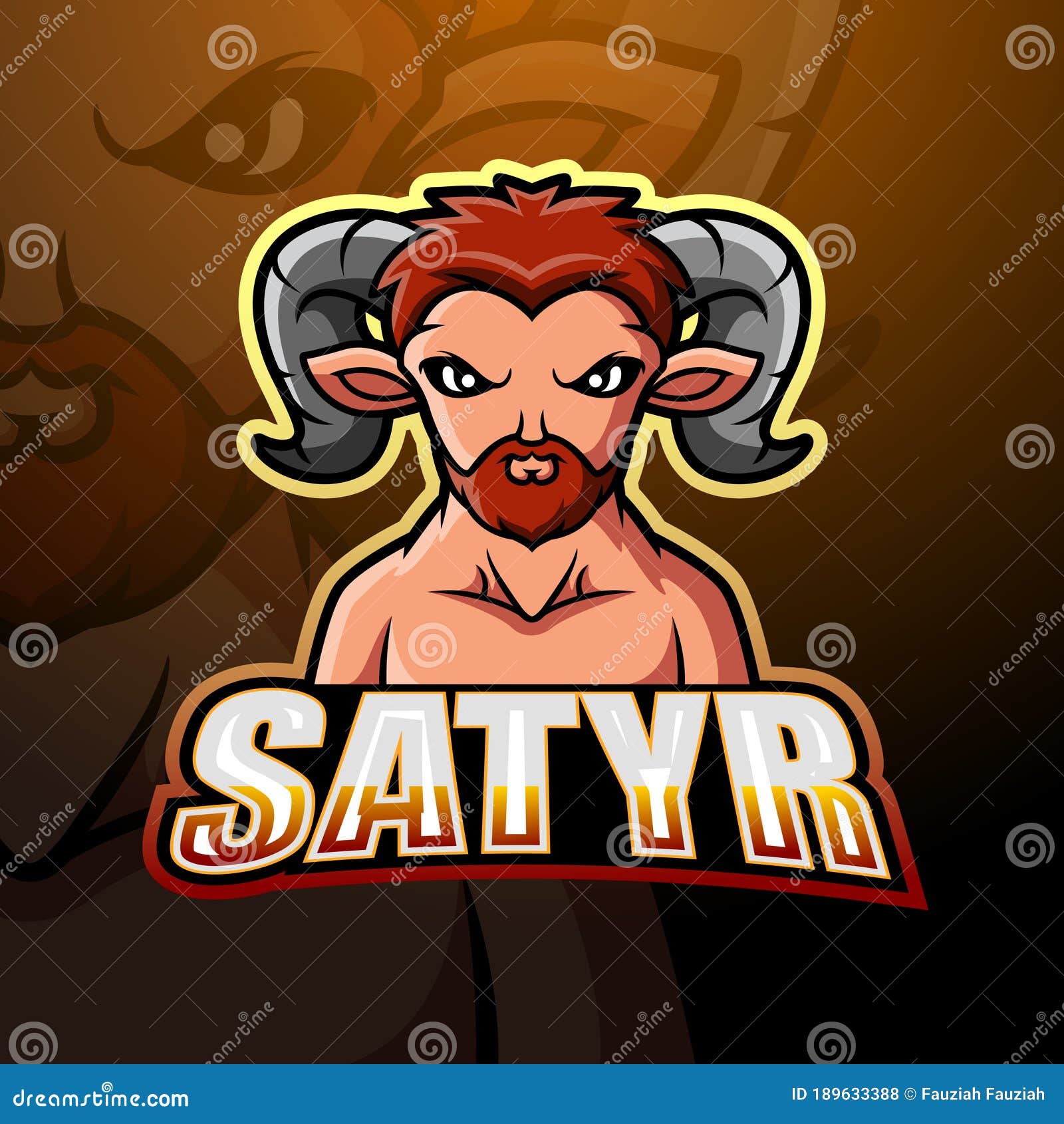 Satyr Mascot Esport Logo Design Stock Vector - Illustration of history ...