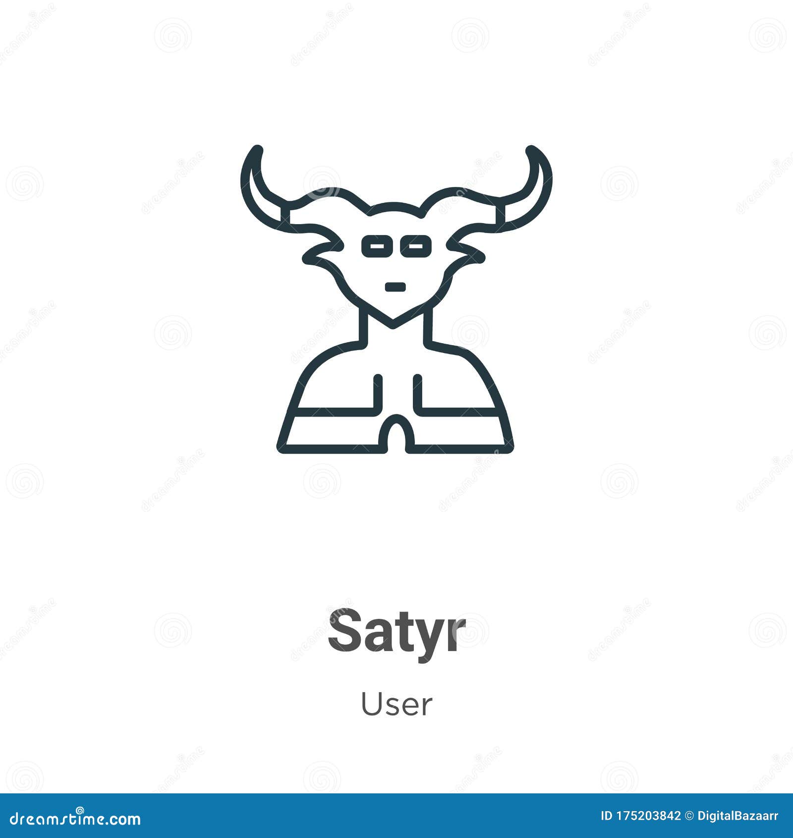 Satyr Outline Vector Icon. Thin Line Black Satyr Icon, Flat Vector ...