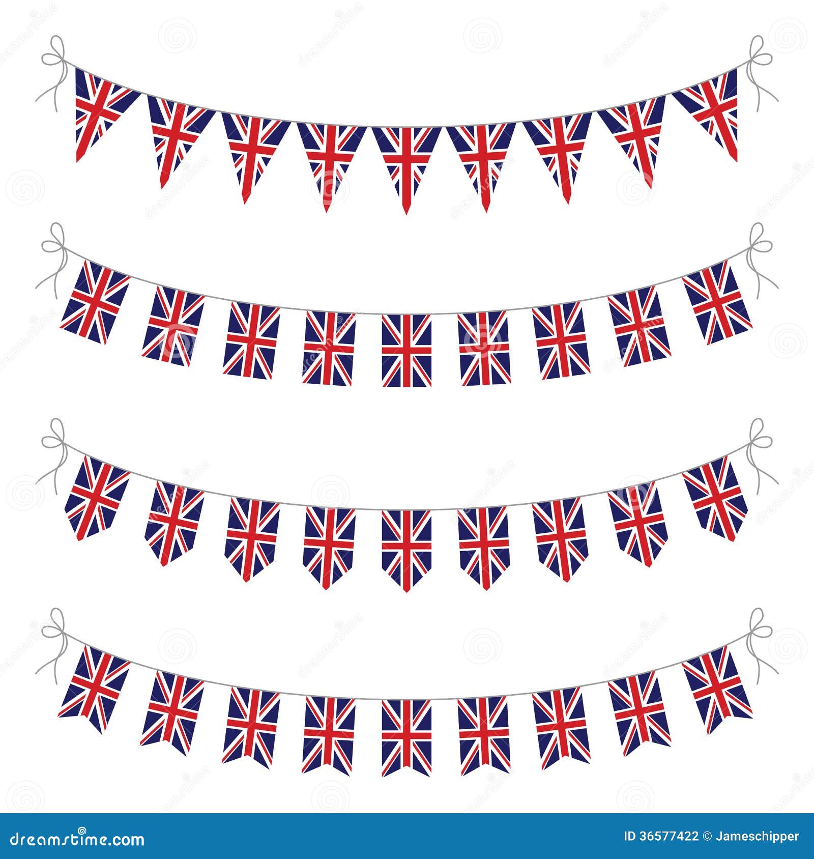 Satz britische Flagge vektor abbildung. Illustration von englisch ...