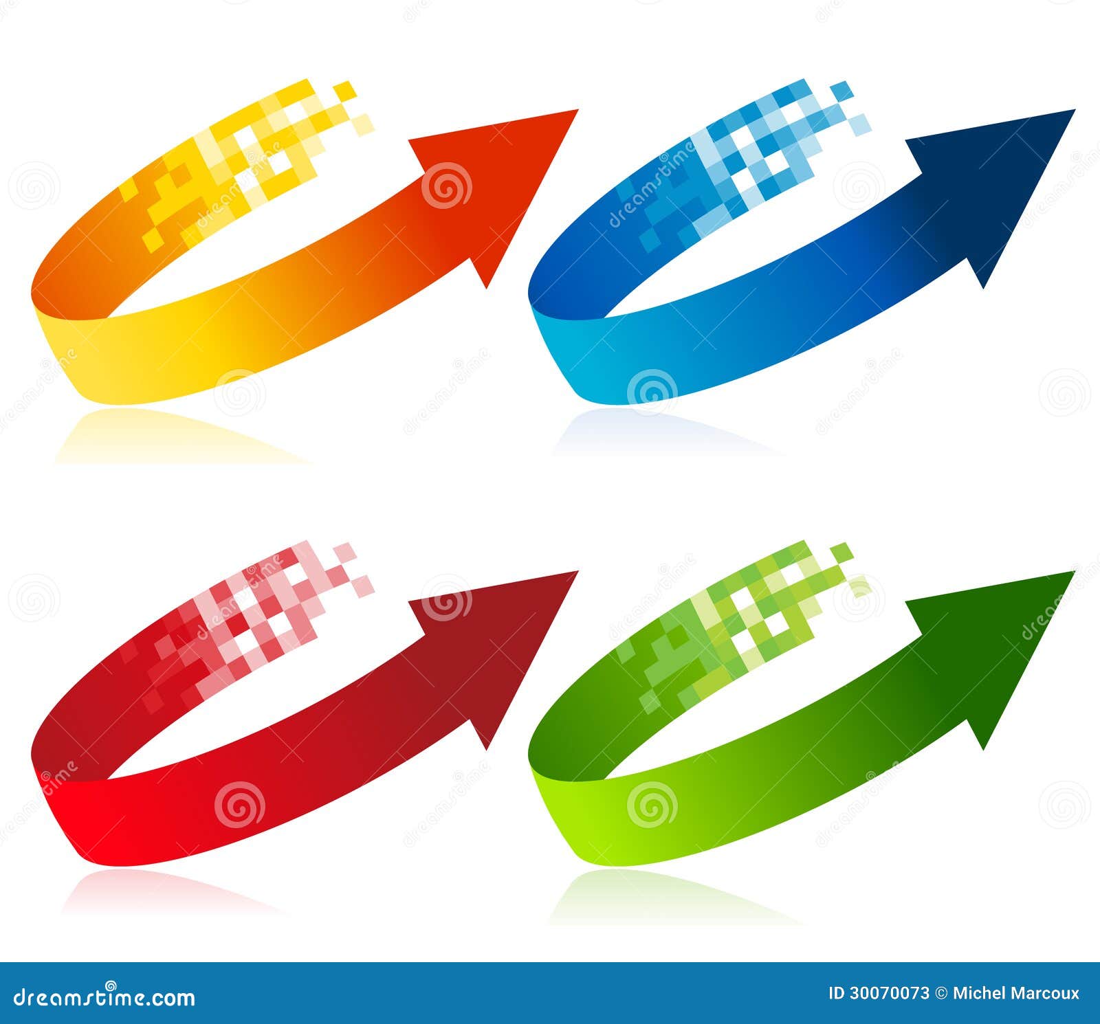 Pixel-Pfeil-Symbole vektor abbildung. Illustration von perspektive ...