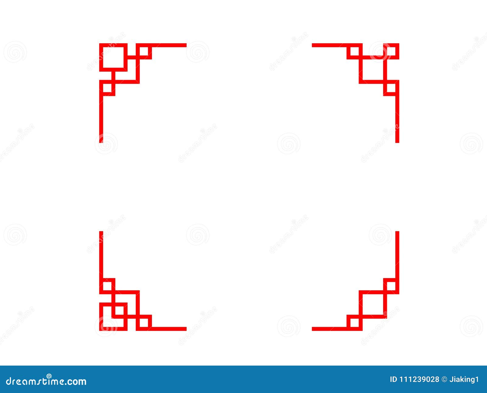 Satz Der Chinesischen Linie Ecke in Der Klassischen Art Vektor ...