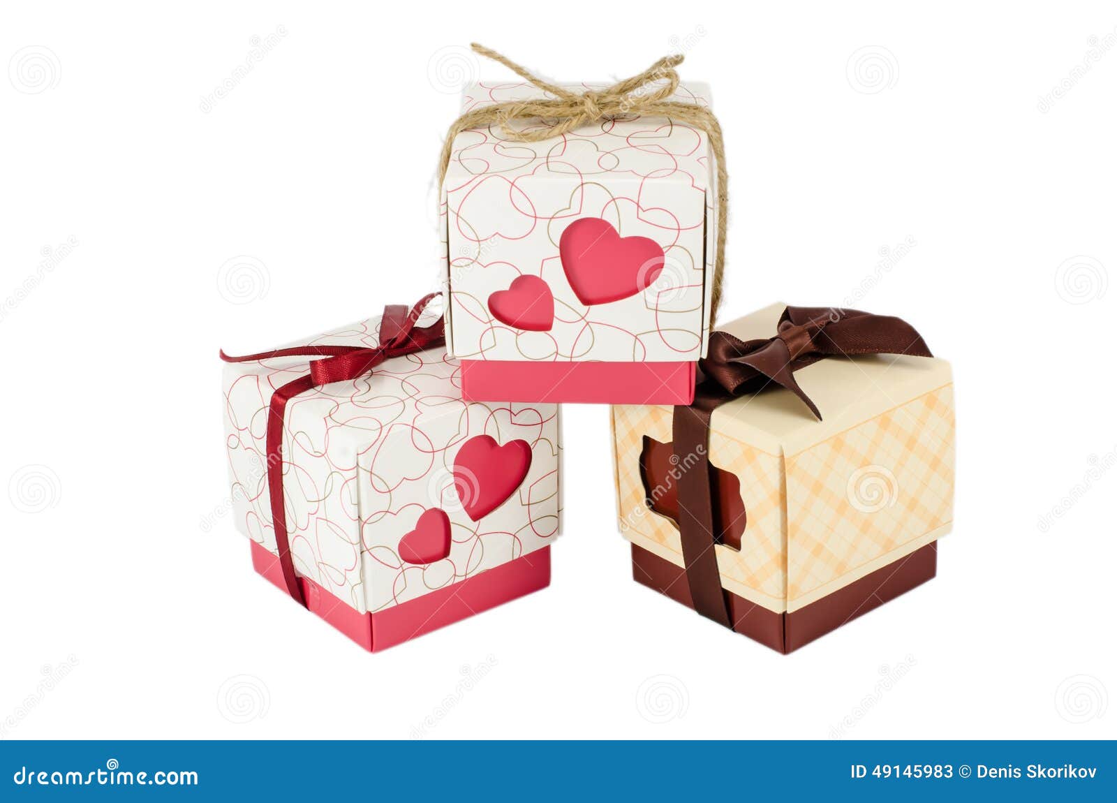 Satz Der Geschenkbox Lokalisiert Stockbild - Bild von feier, verpackung ...