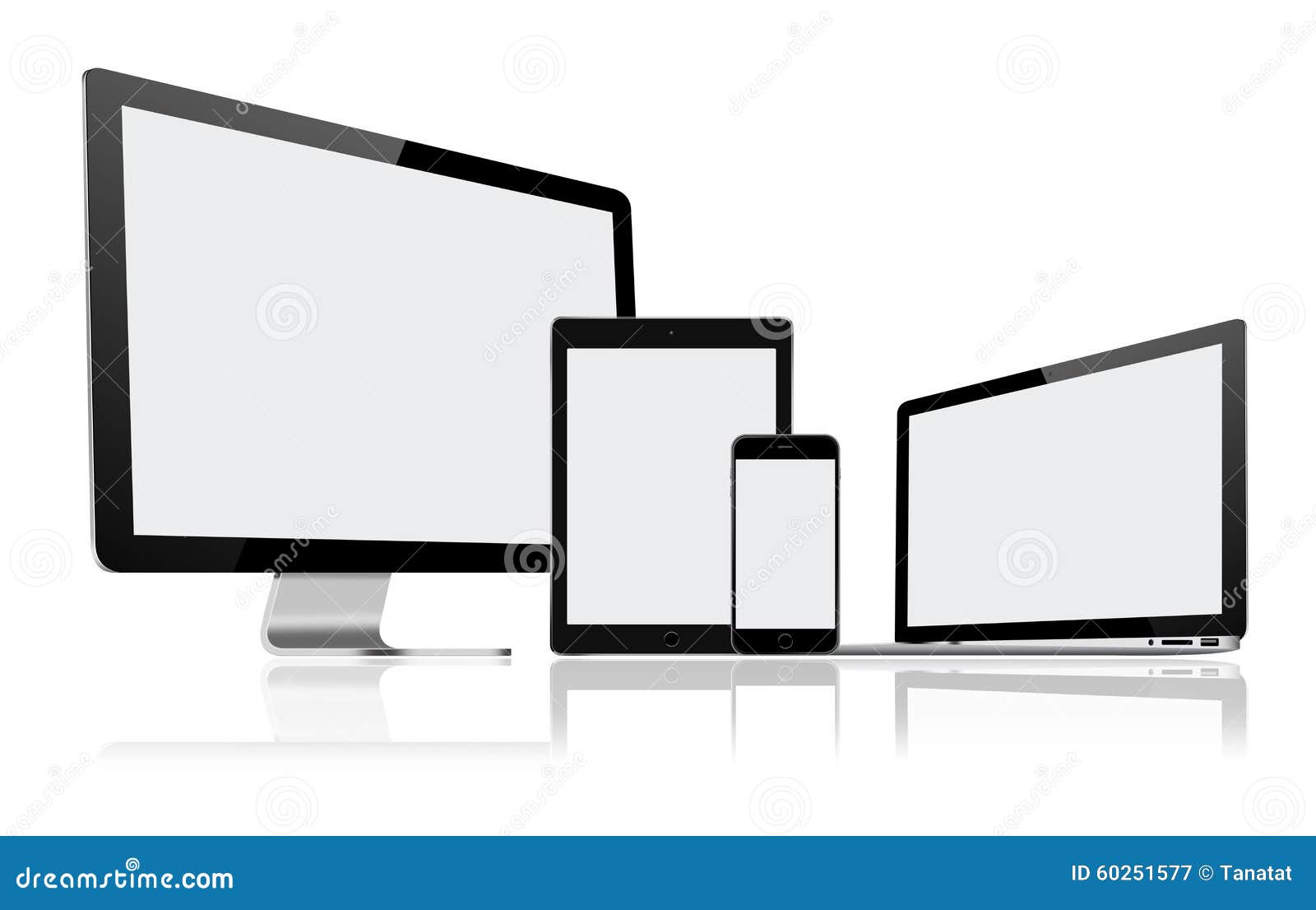 Satz Des Modernen Computermonitors, Des Laptops, Des Tabletten-PC Und ...