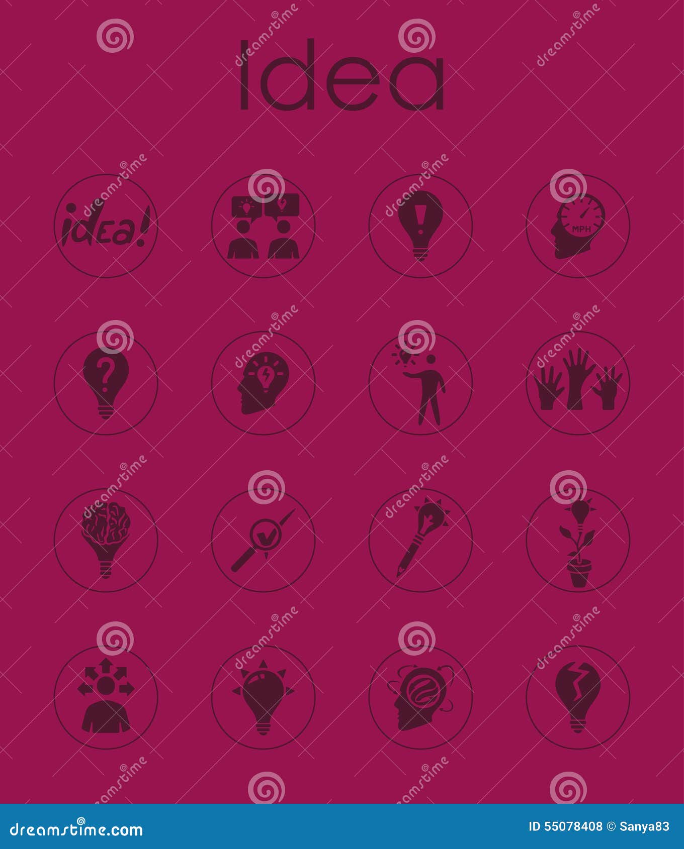 Satz Einfache Ikonen Der Idee Vektor Abbildung - Illustration von ...