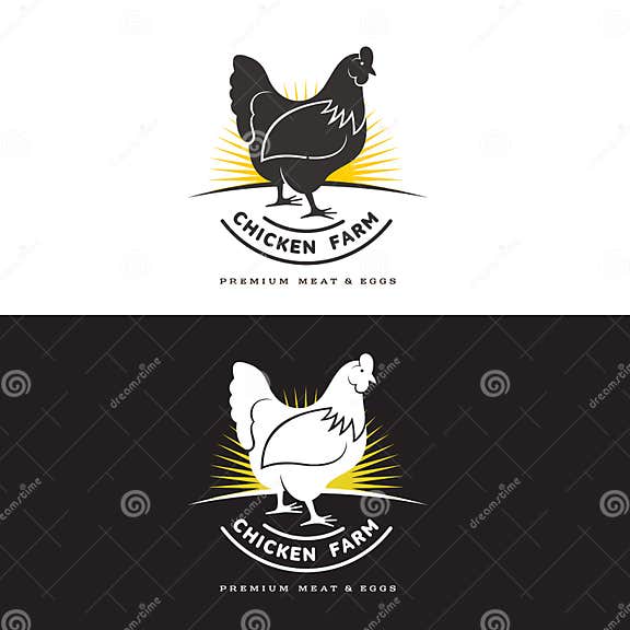 Satz Logos mit Huhn vektor abbildung. Illustration von henne - 73383225