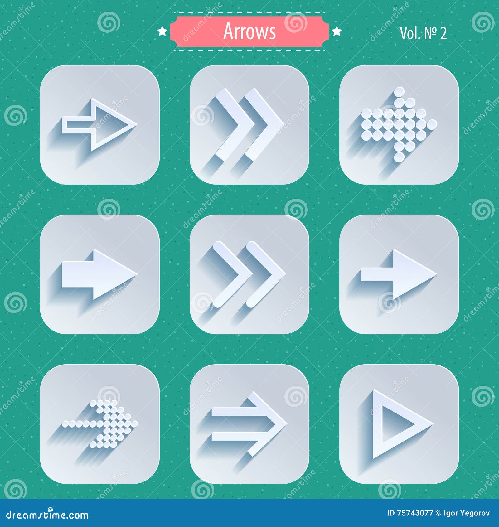 Satz Pfeil-Zeichen-Ikonen vektor abbildung. Illustration von internet ...