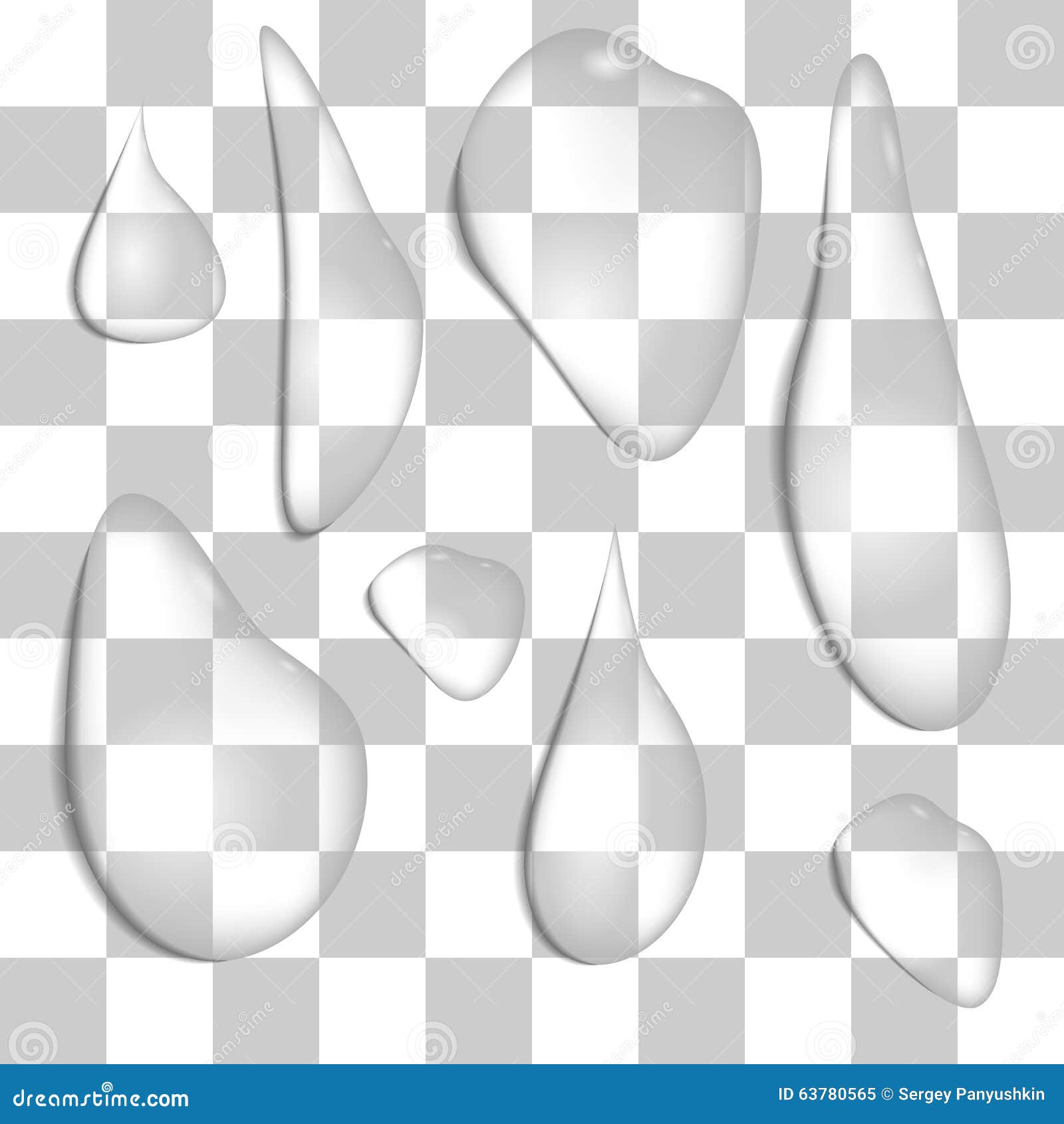 Satz Regentropfen vektor abbildung. Illustration von regen - 63780565