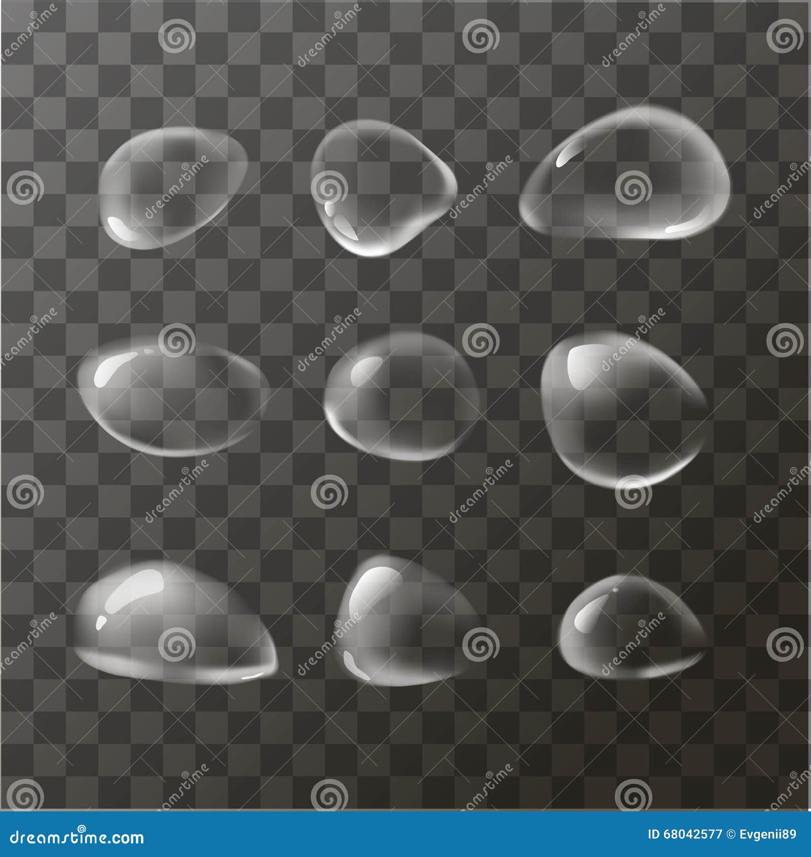 Satz Transparente Wasser-Tropfen Stock Abbildung - Illustration von ...