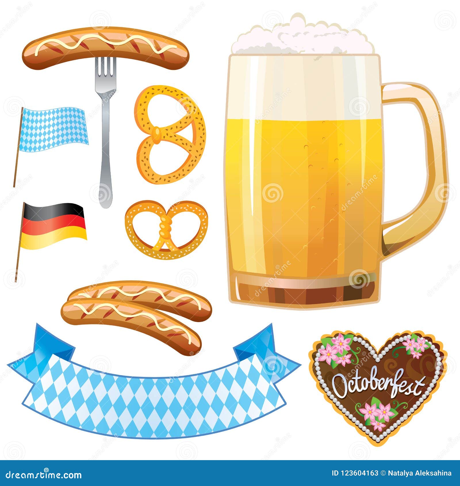 Satz Vektor Octoberfest-Symbole Vektor Abbildung - Illustration von ...