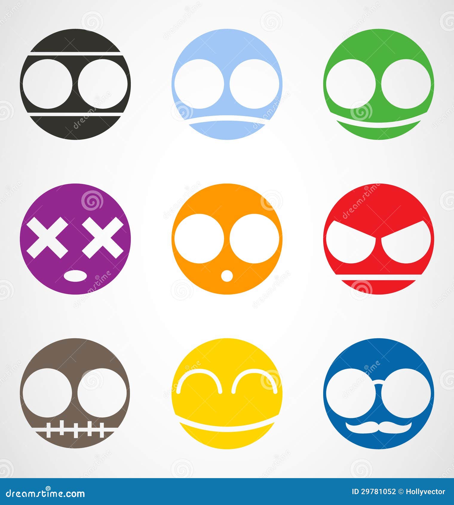Satz Emoticons vektor abbildung. Illustration von auslegung - 29781052