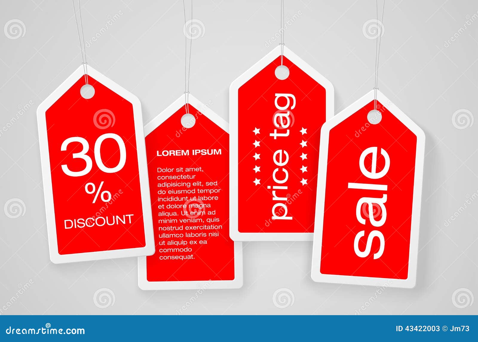 Satz Von Vier Preisen Mit Beispieltext Vektor Abbildung - Illustration ...