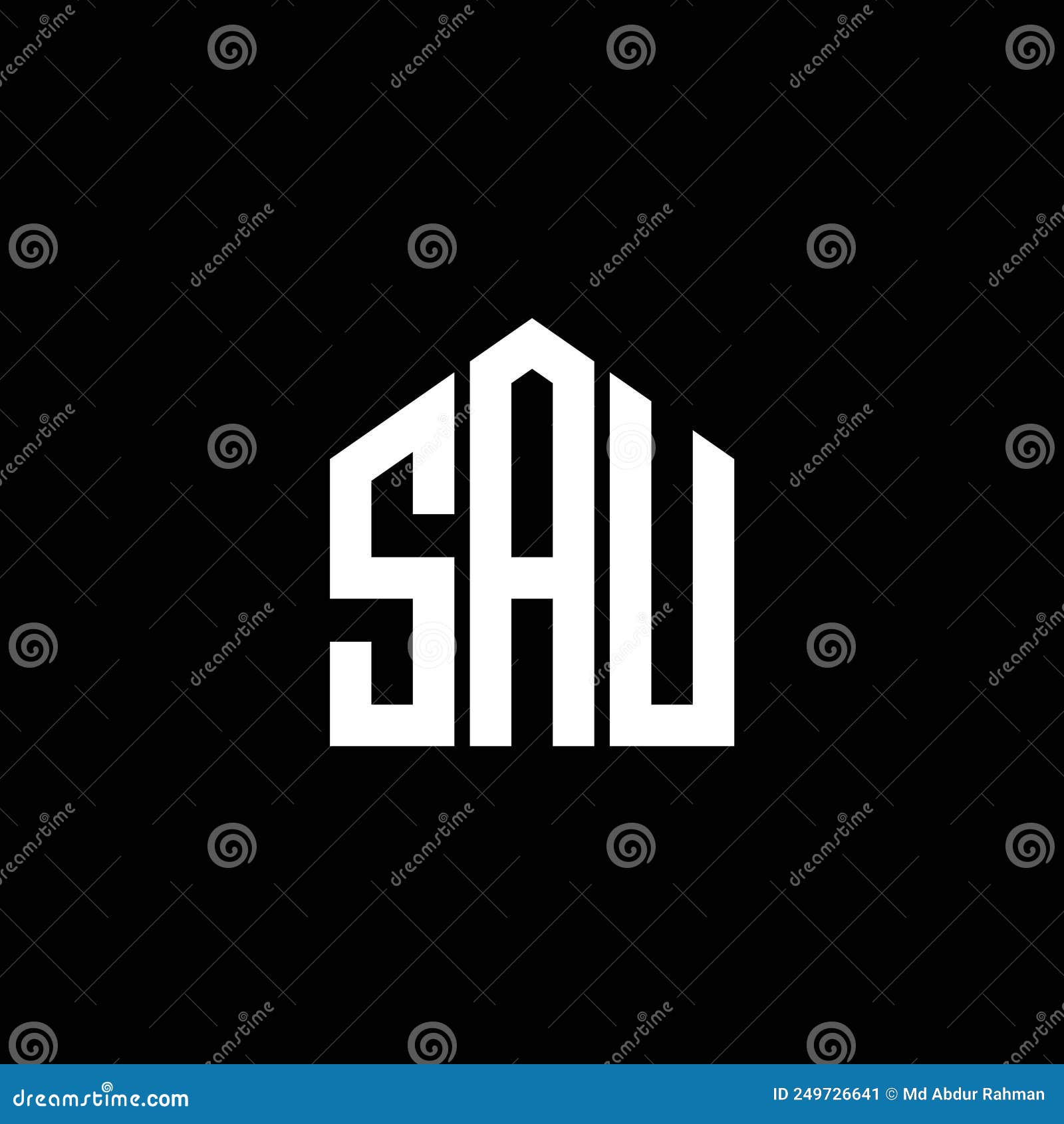 SAU Letter Logo Design On BLACK Background. SAU Creative Initials ...