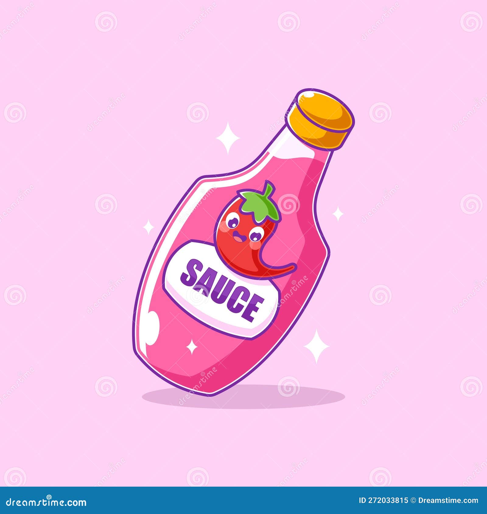 Sauce Bottle Packaging Cartoon Design Stock Vector - Illustration of ...