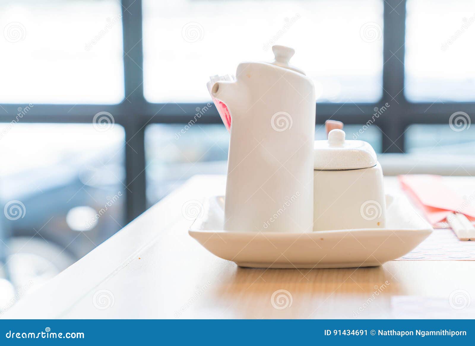 Sauce Bottle on Table in Restaurant Stock Image - Image of restaurant ...