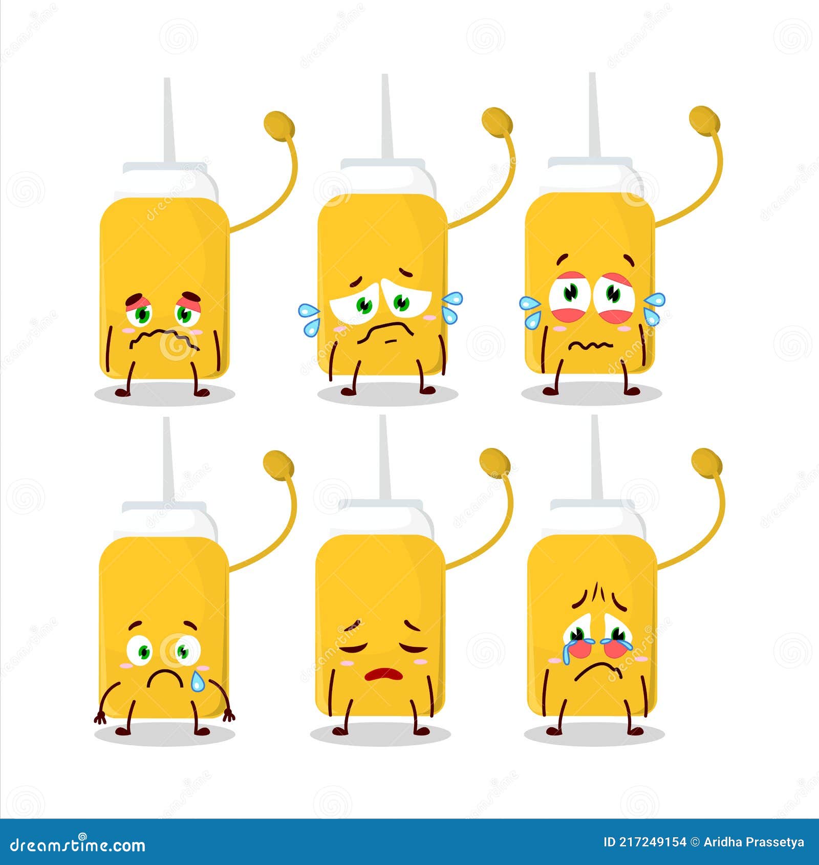 Sauce Cartoon in Character with Sad Expression Stock Vector ...