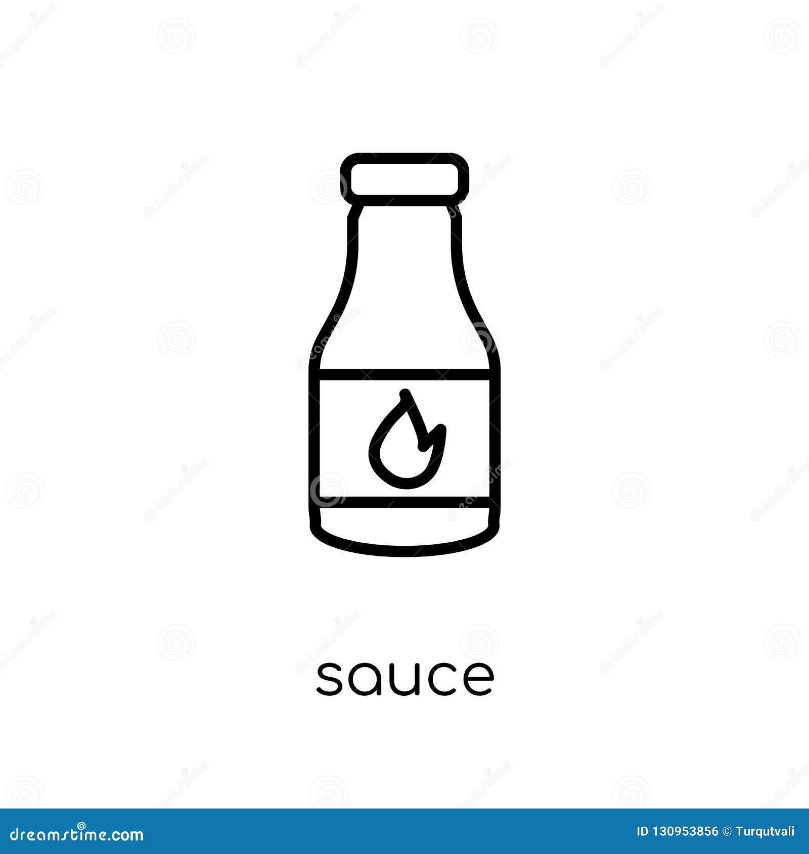 The Sauce Icon. The Silhouette Of The Bottle With The Flowing Sauce And ...