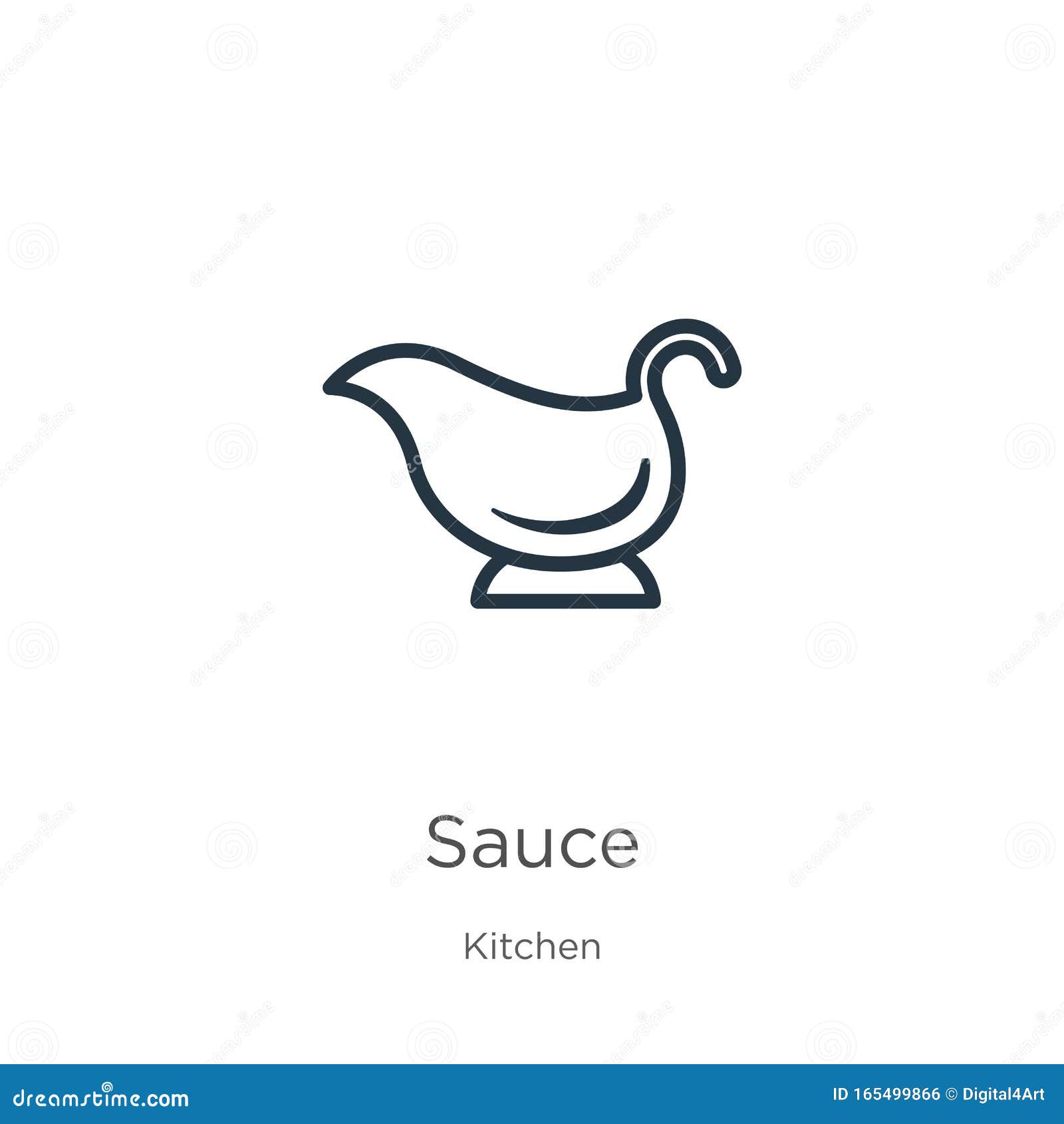 Sauce Icon. Thin Linear Sauce Outline Icon Isolated on White Background ...