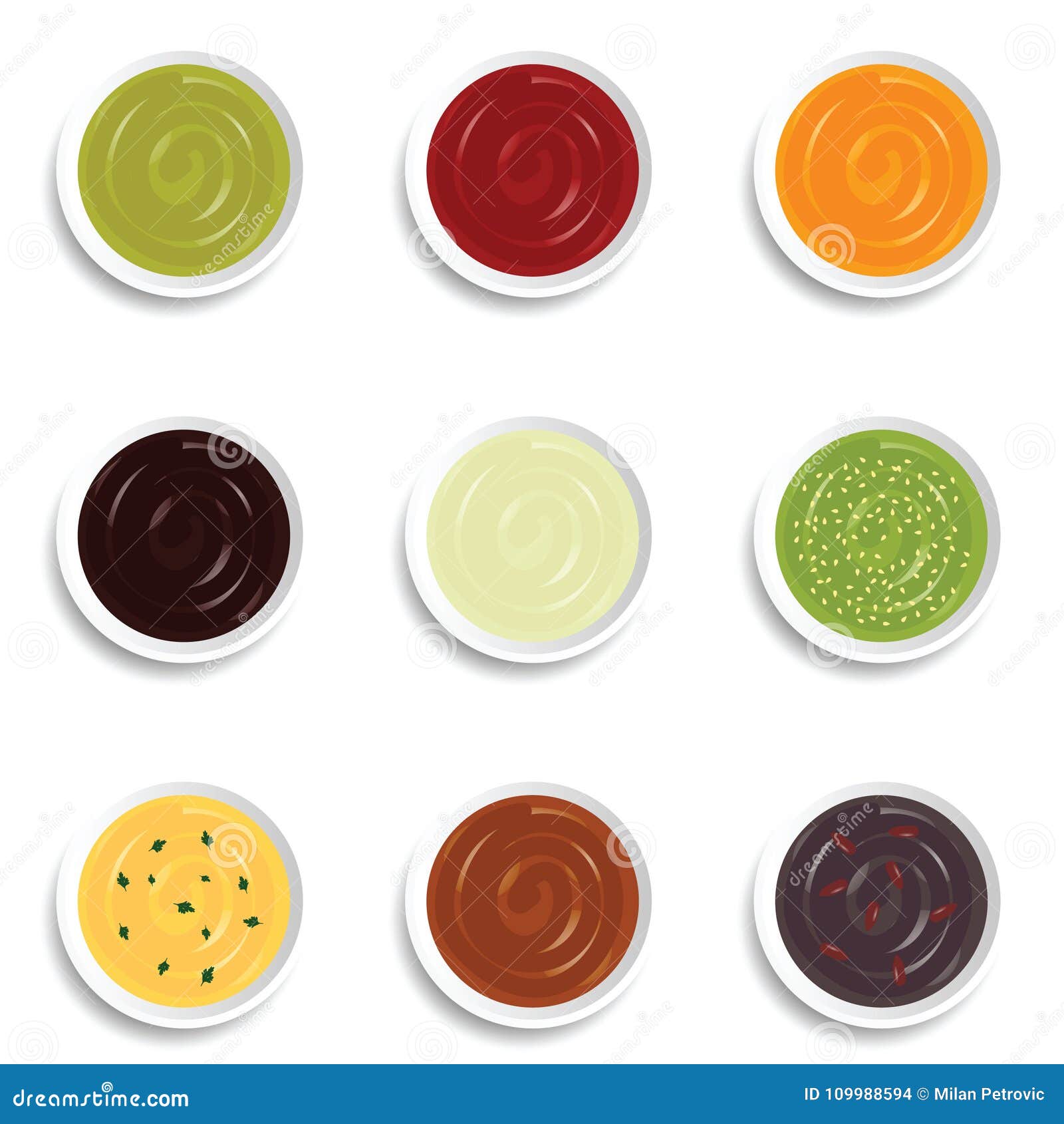 Sauce Set Vector Illustration Stock Vector - Illustration of pepper ...