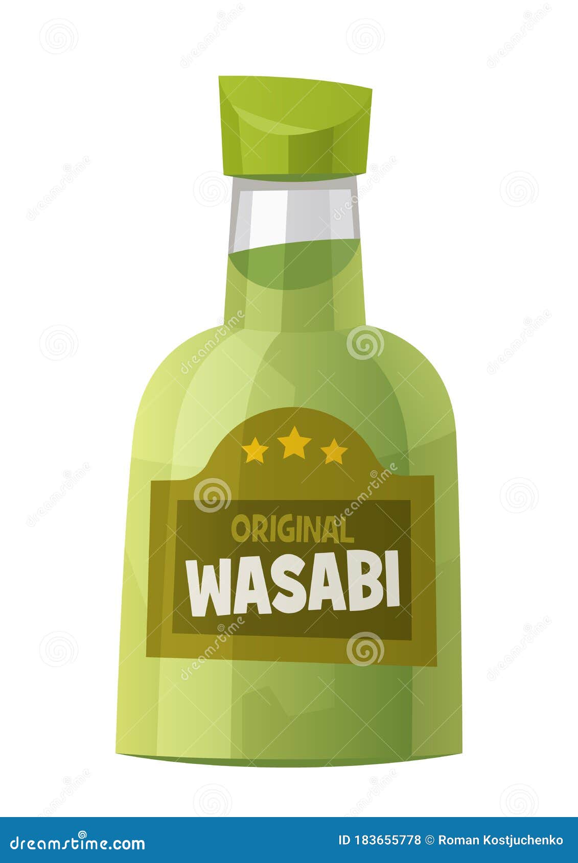 Sauce Wasabi Bottle Isolated On White Background Stock Vector ...