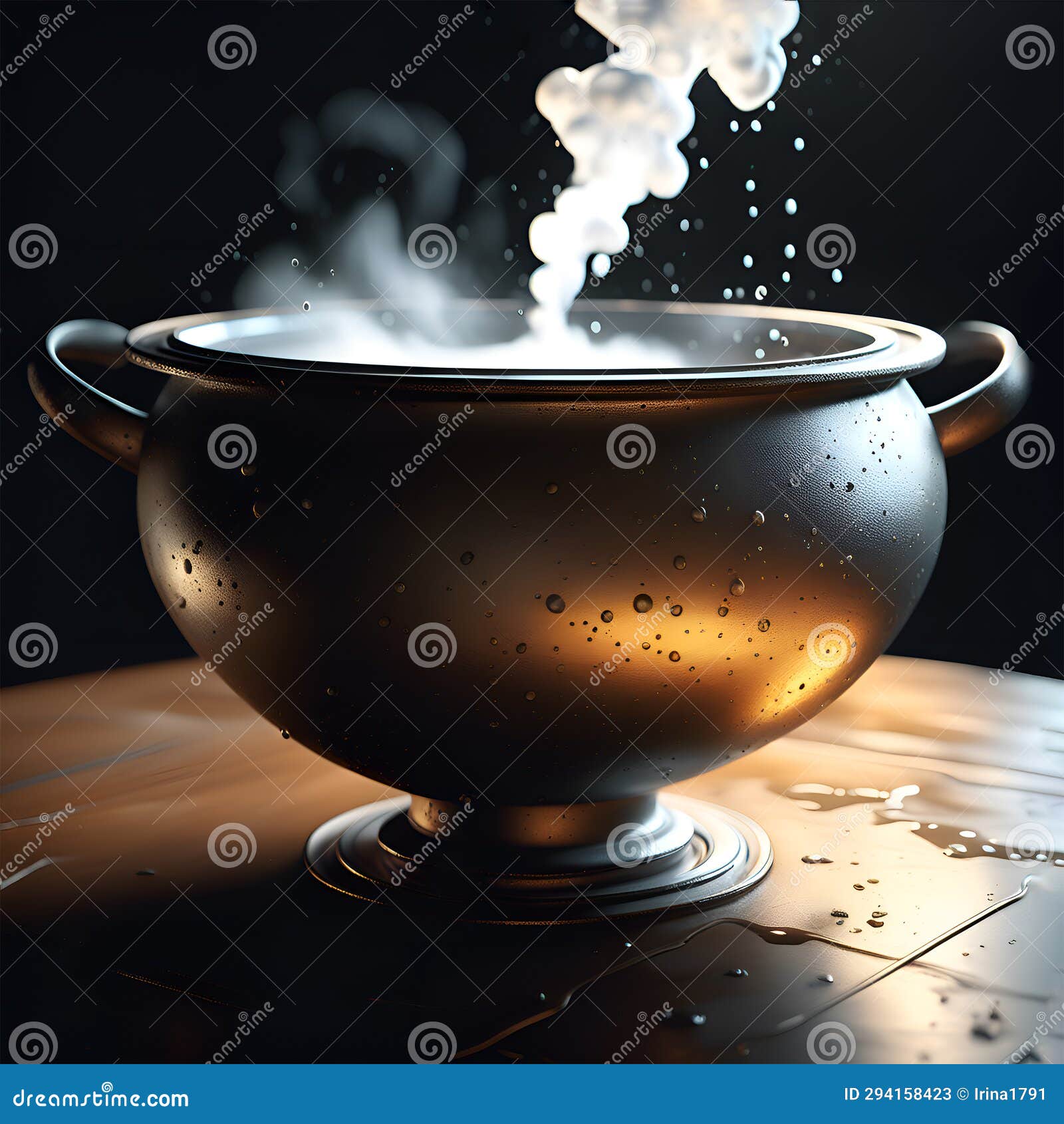 A Saucepan of Boiling Water Stock Illustration - Illustration of ...