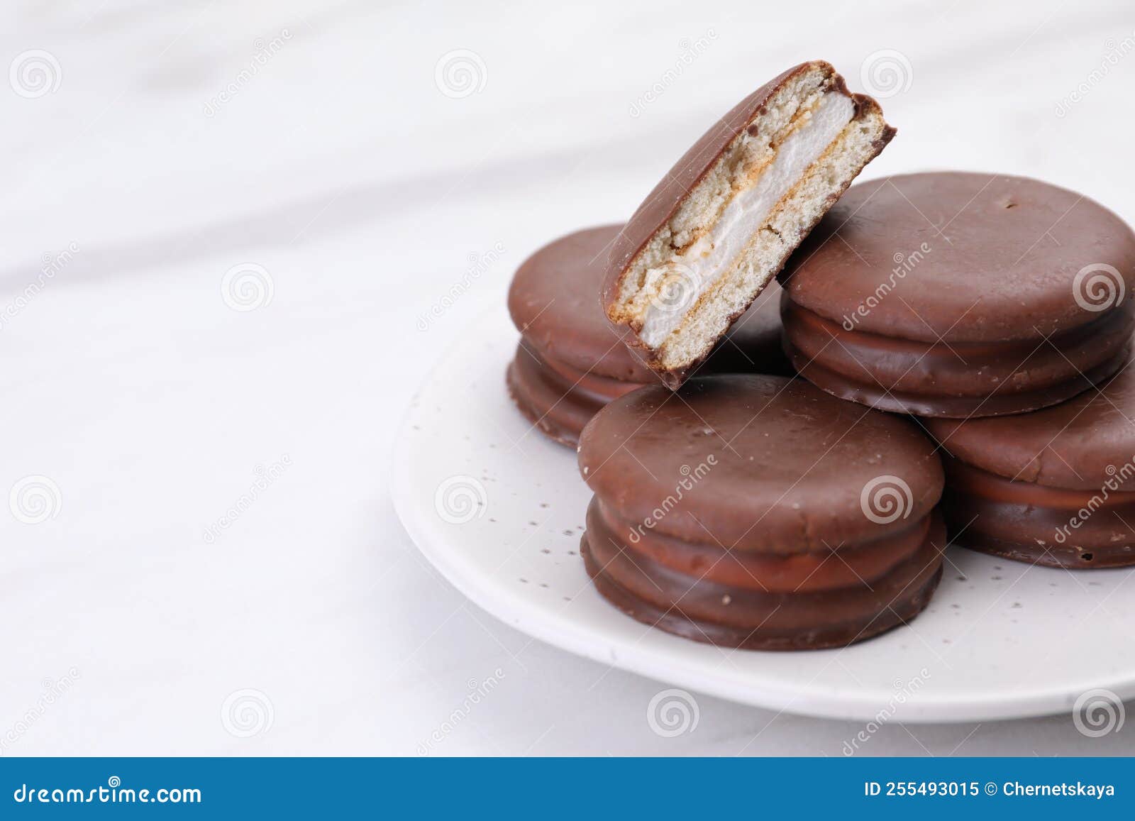 Delicious Choco Pie Isolated On White Background Royalty-Free Stock ...