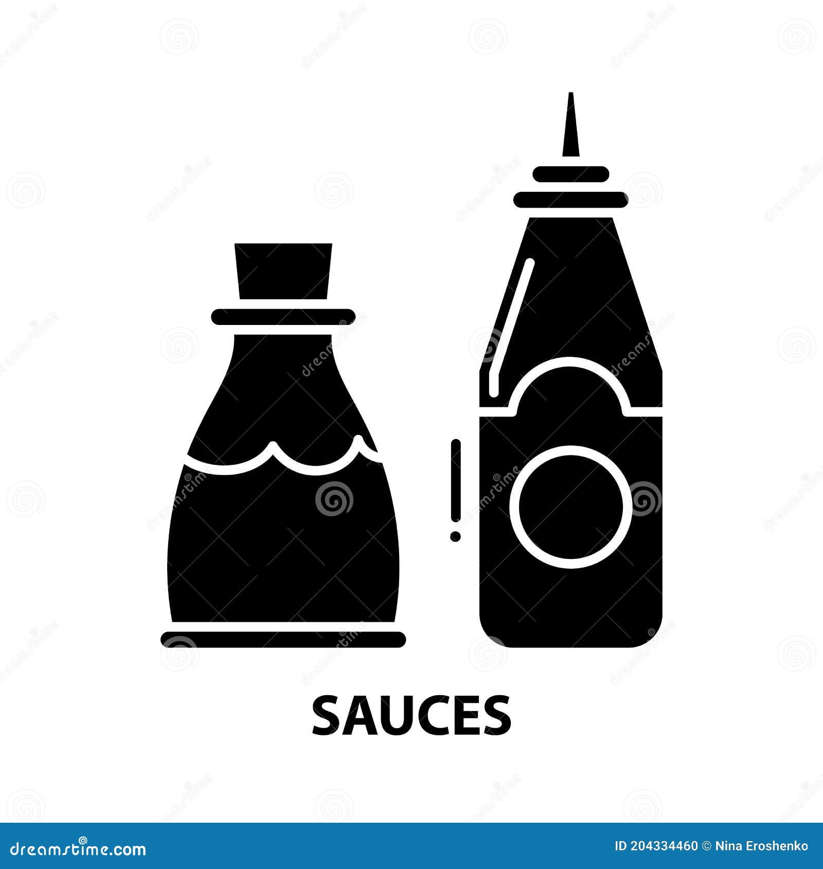 Sauces Icon, Black Vector Sign with Editable Strokes, Concept ...
