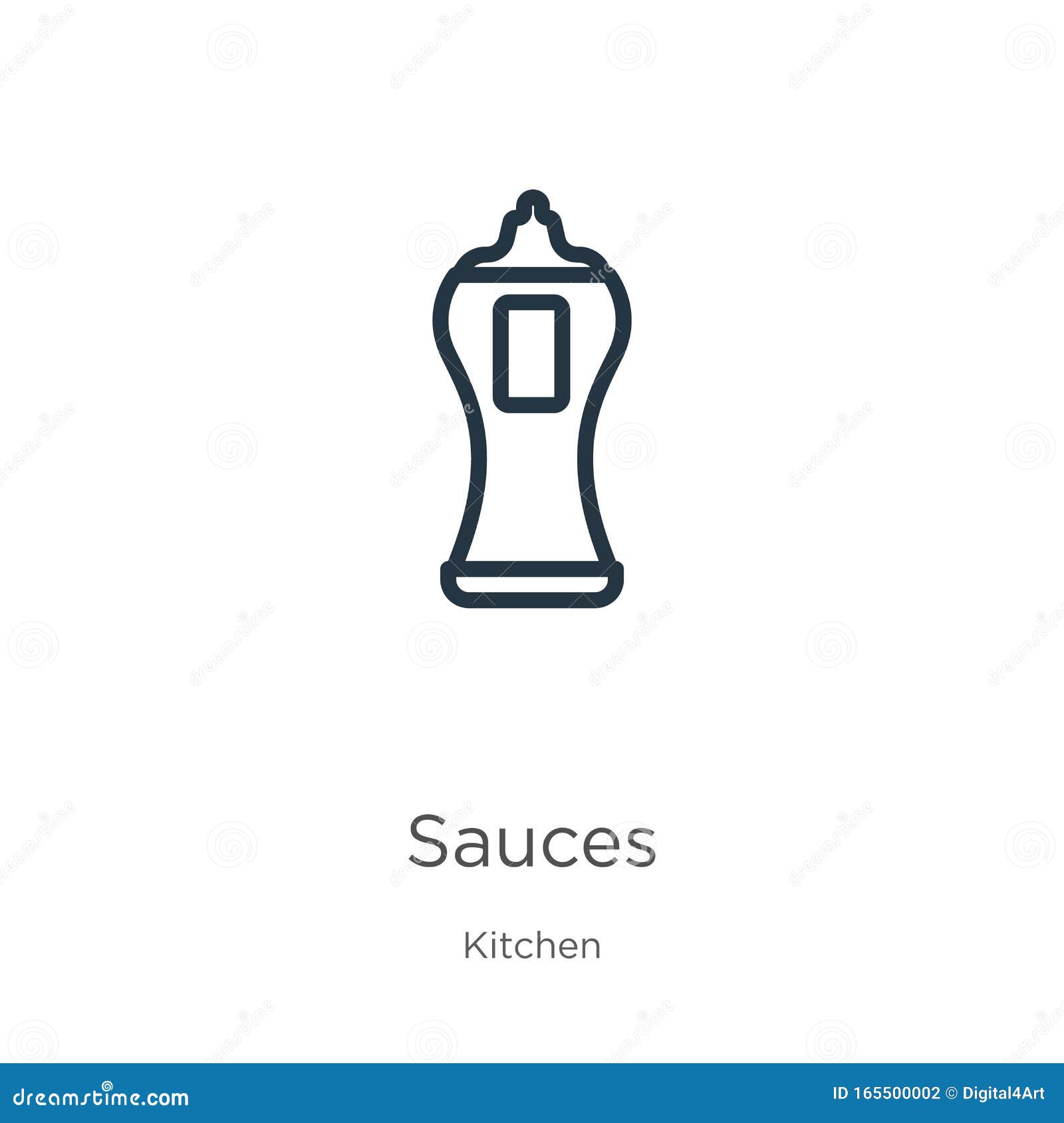 Sauces Icon. Thin Linear Sauces Outline Icon Isolated on White ...