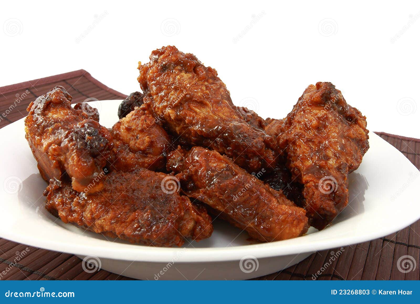 Saucy Chicken Wings in a White Dish Stock Image - Image of food, dinner ...