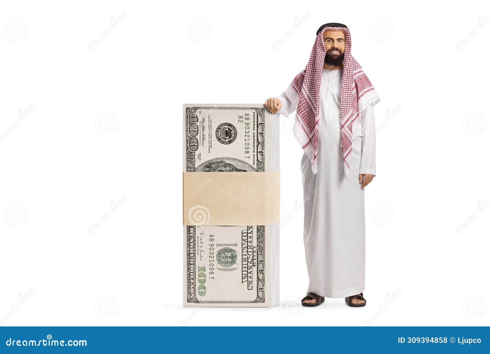 Saudi Arab Man with a Big Stack of Money Stock Photo - Image of holding ...