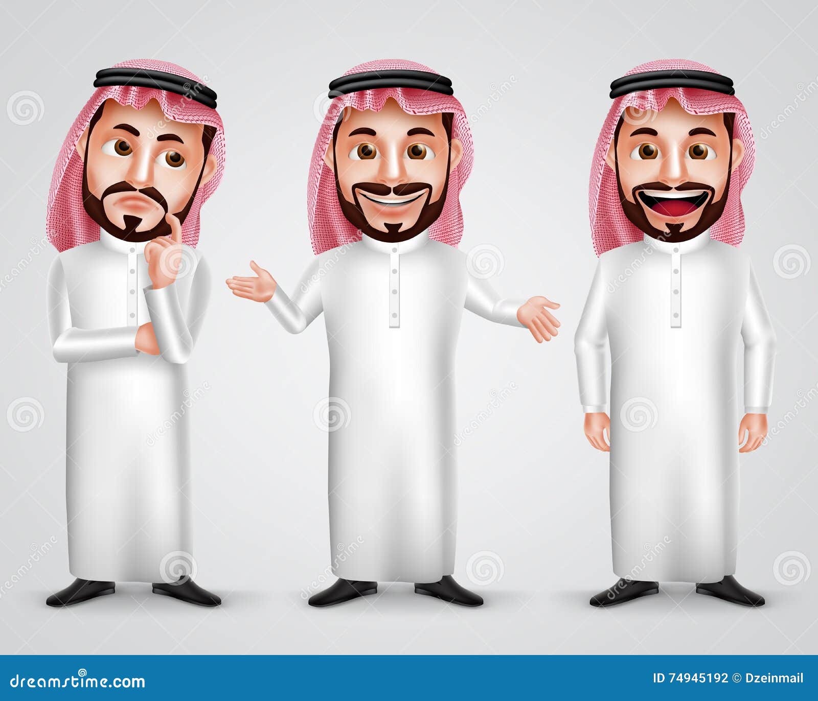 Saudi Arab Emoticon Vector Set. Emotions Or Emoji Of Saudi Arabian Man ...