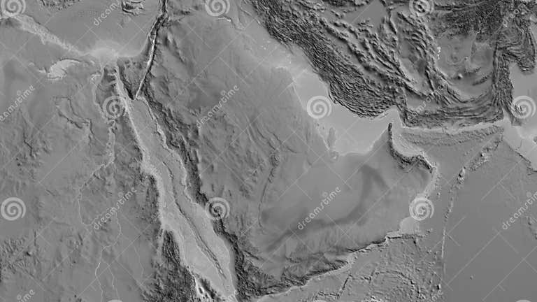 Saudi Arabia Area. Grayscale Map Stock Illustration - Illustration of ...