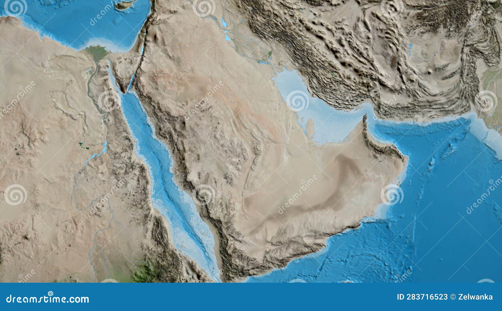 Saudi Arabia Area. Satellite Map Stock Illustration - Illustration of ...
