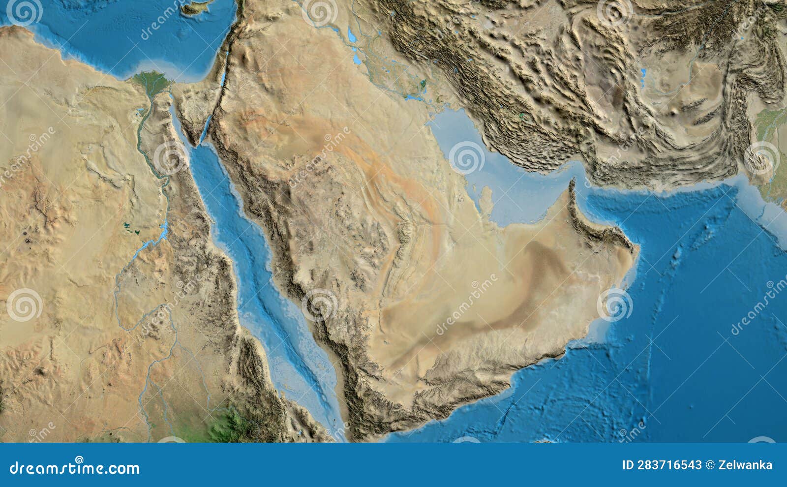 Saudi Arabia Area. Satellite Map Stock Illustration - Illustration of ...