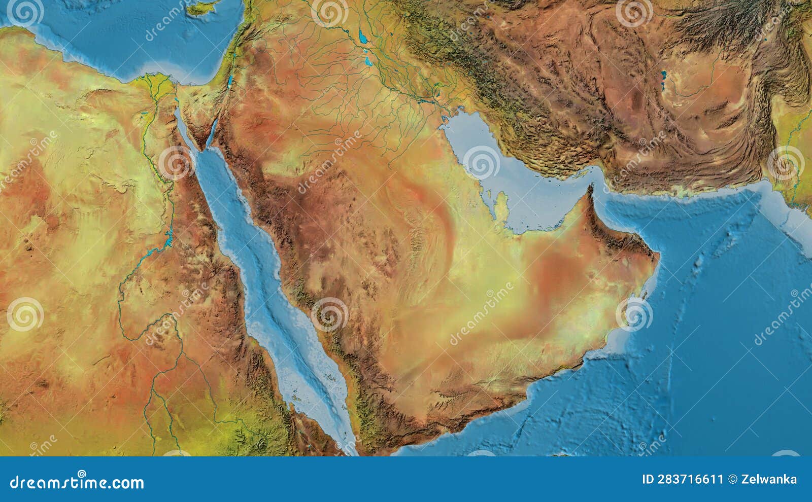 Saudi Arabia Area. Topographic Map Stock Illustration - Illustration of ...