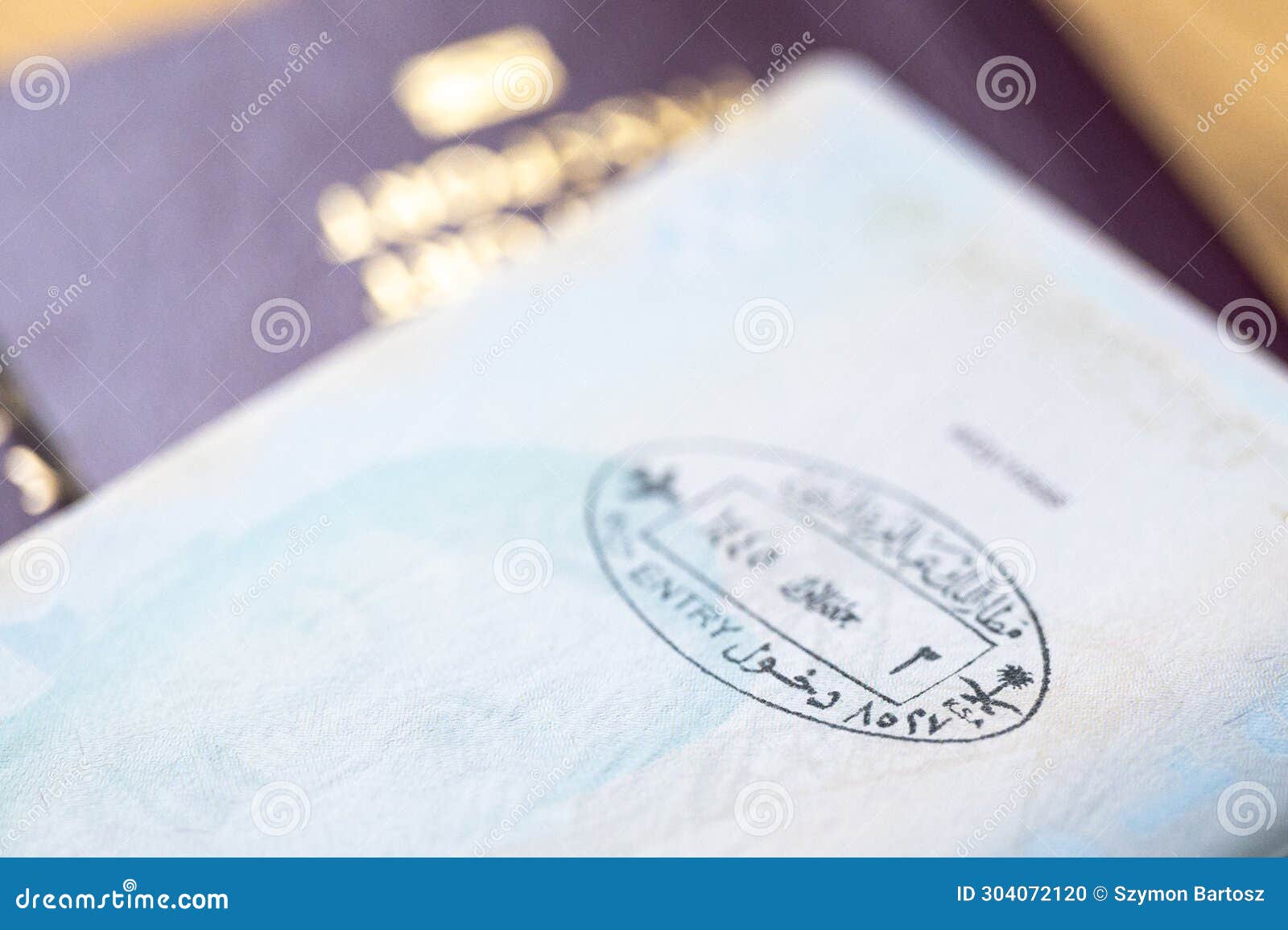 Saudi Arabia Border Stamps in the Passport Stock Photo - Image of gulf ...
