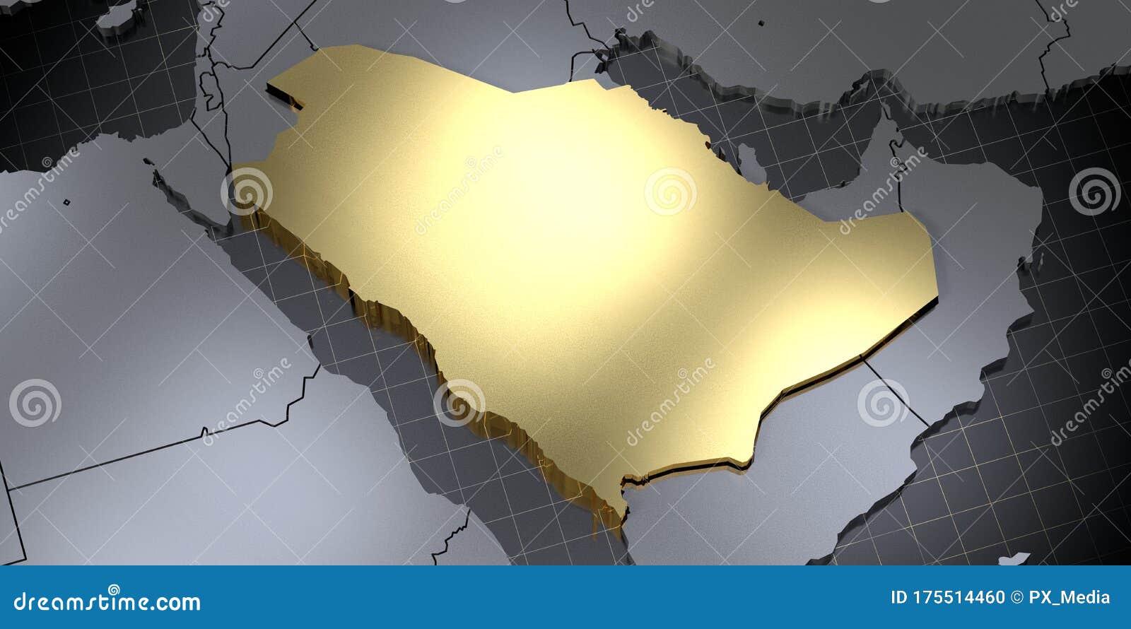 Saudi Arabia - Country Shape - 3D Illustration Stock Illustration ...