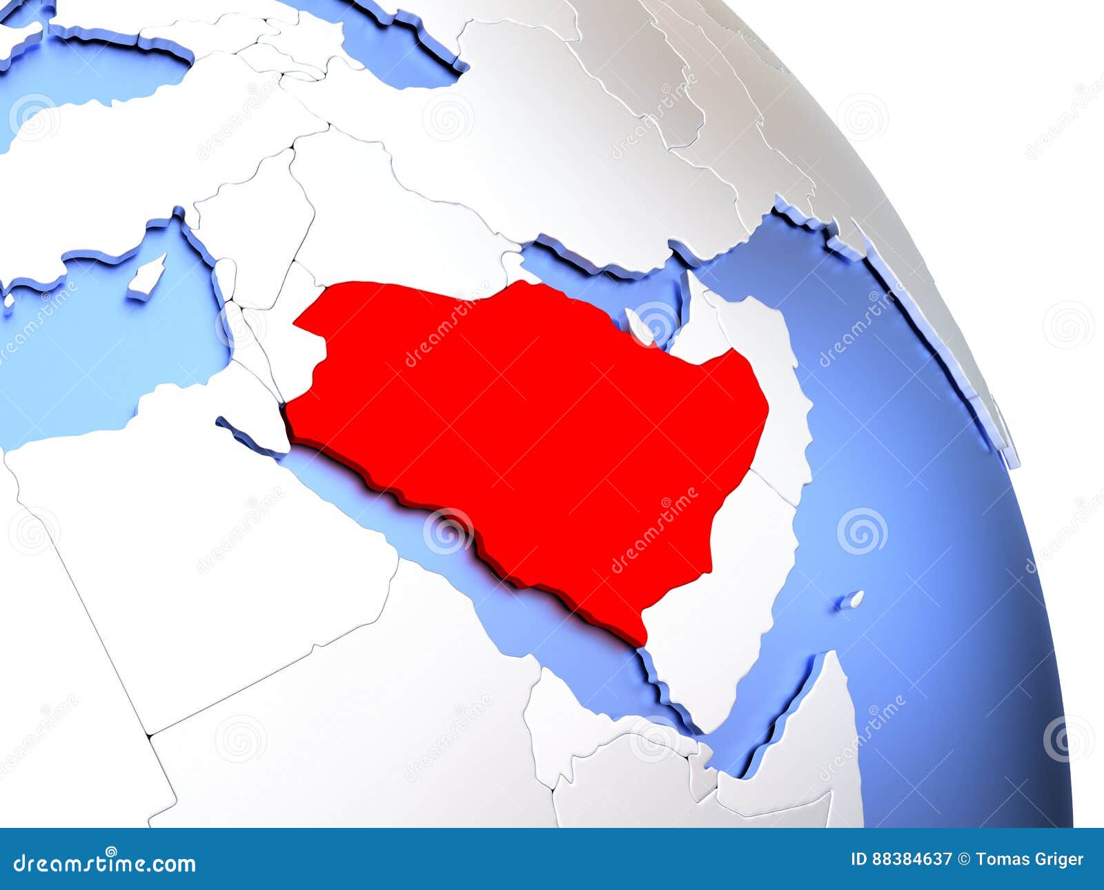 Saudi Arabia on Elegant Globe Stock Illustration - Illustration of ...