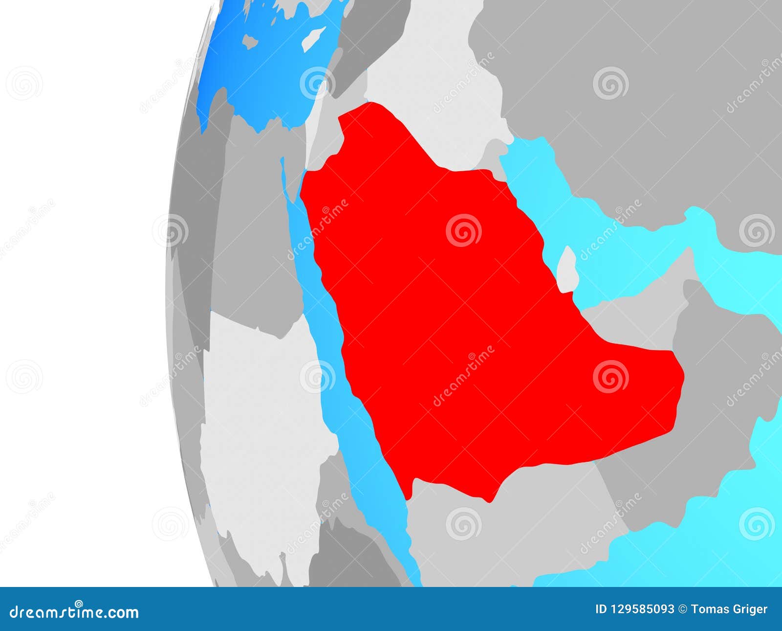 Saudi Arabia on globe stock illustration. Illustration of asia - 129585093