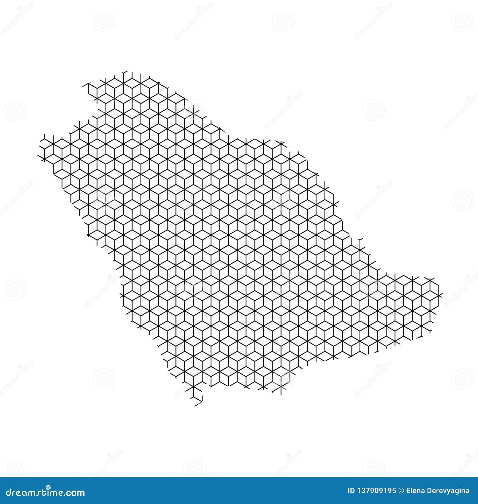 Saudi Arabia Map Abstract Schematic from Black Lines Repeating Pattern ...