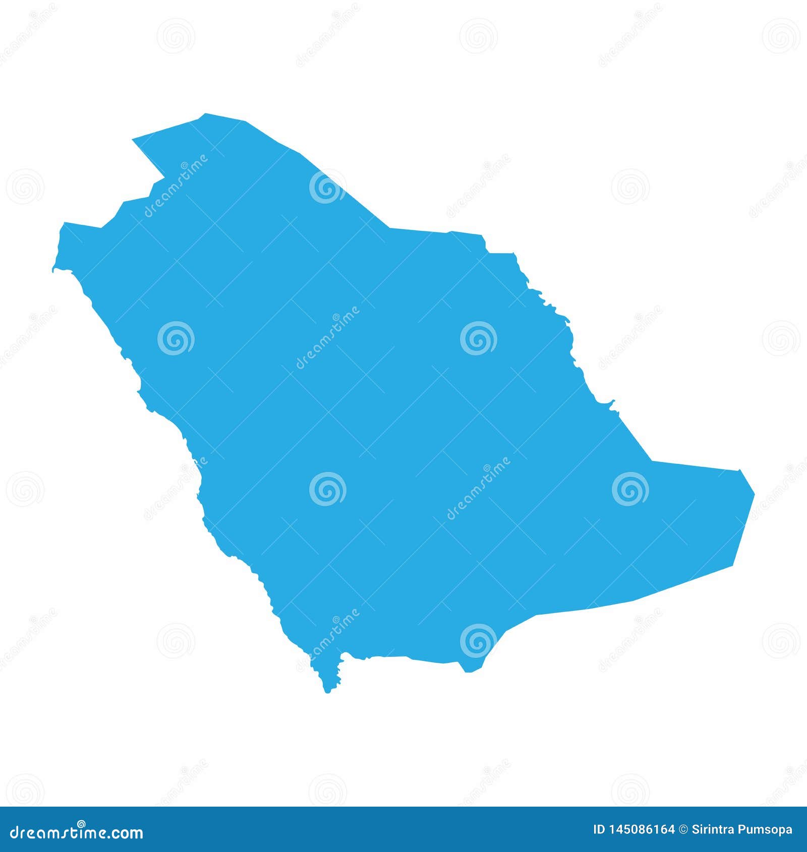 Saudi Arabia Map on Blue Background, Vector Illustration Stock Vector ...