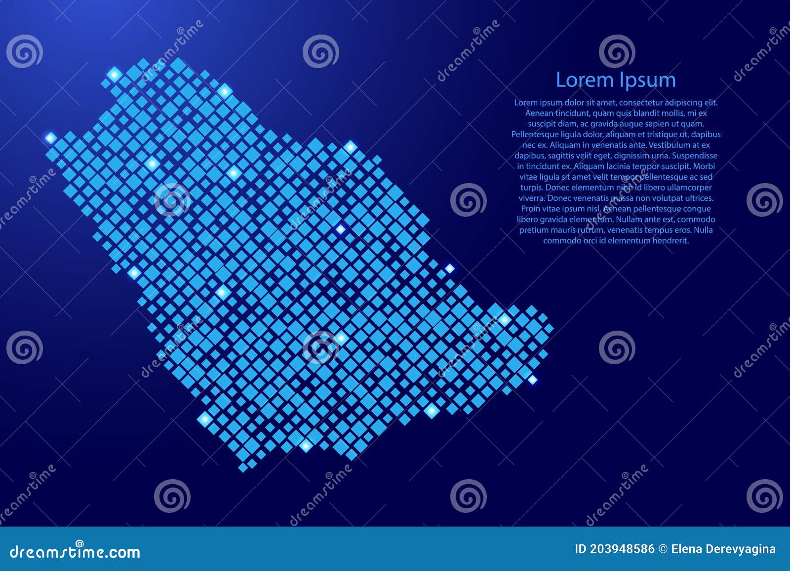 Saudi Arabia Map from Blue Pattern Rhombuses of Different Sizes and ...