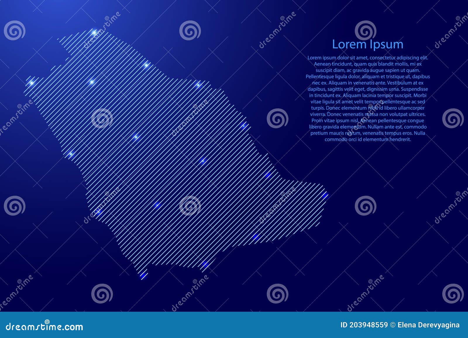 Saudi Arabia Map from Blue Pattern Slanted Parallel Lines and Glowing ...