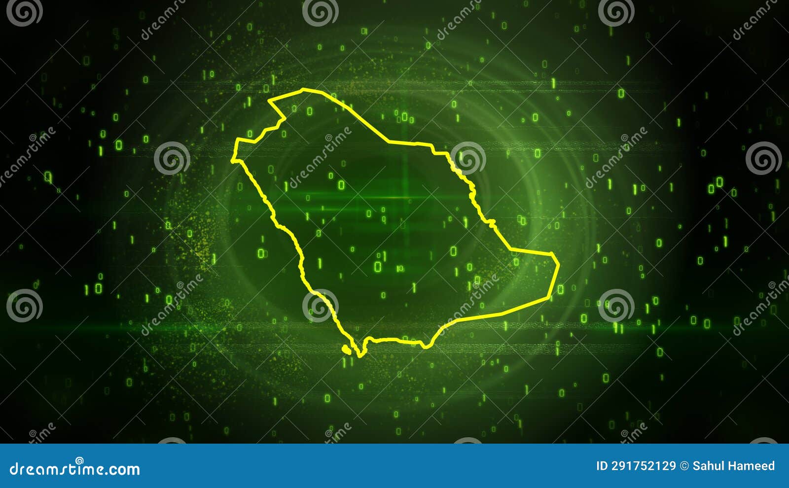 Saudi Arabia Map on Digital Background Stock Illustration ...