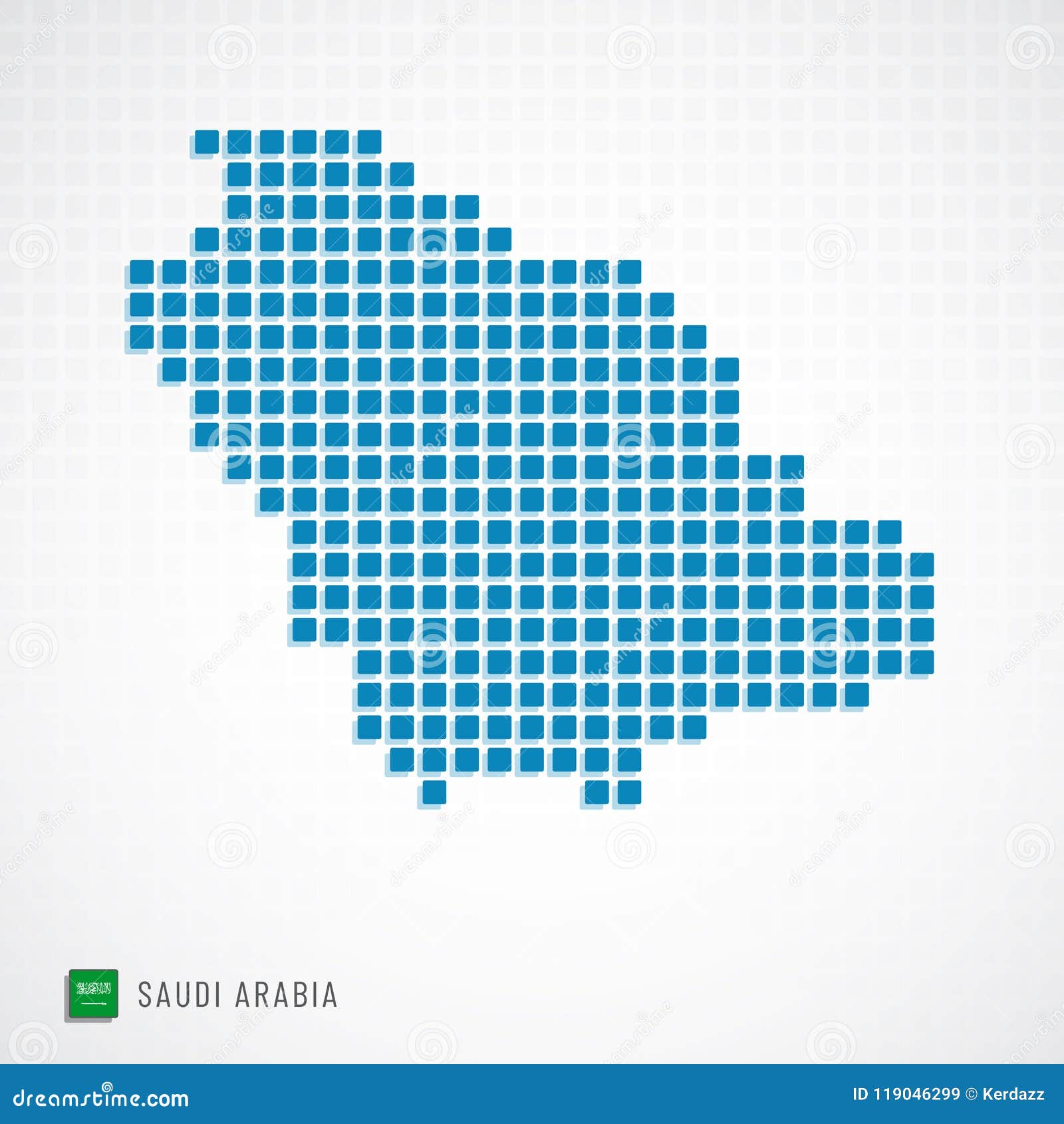 Saudi Arabia Map and Flag Icon Stock Vector - Illustration of continent ...