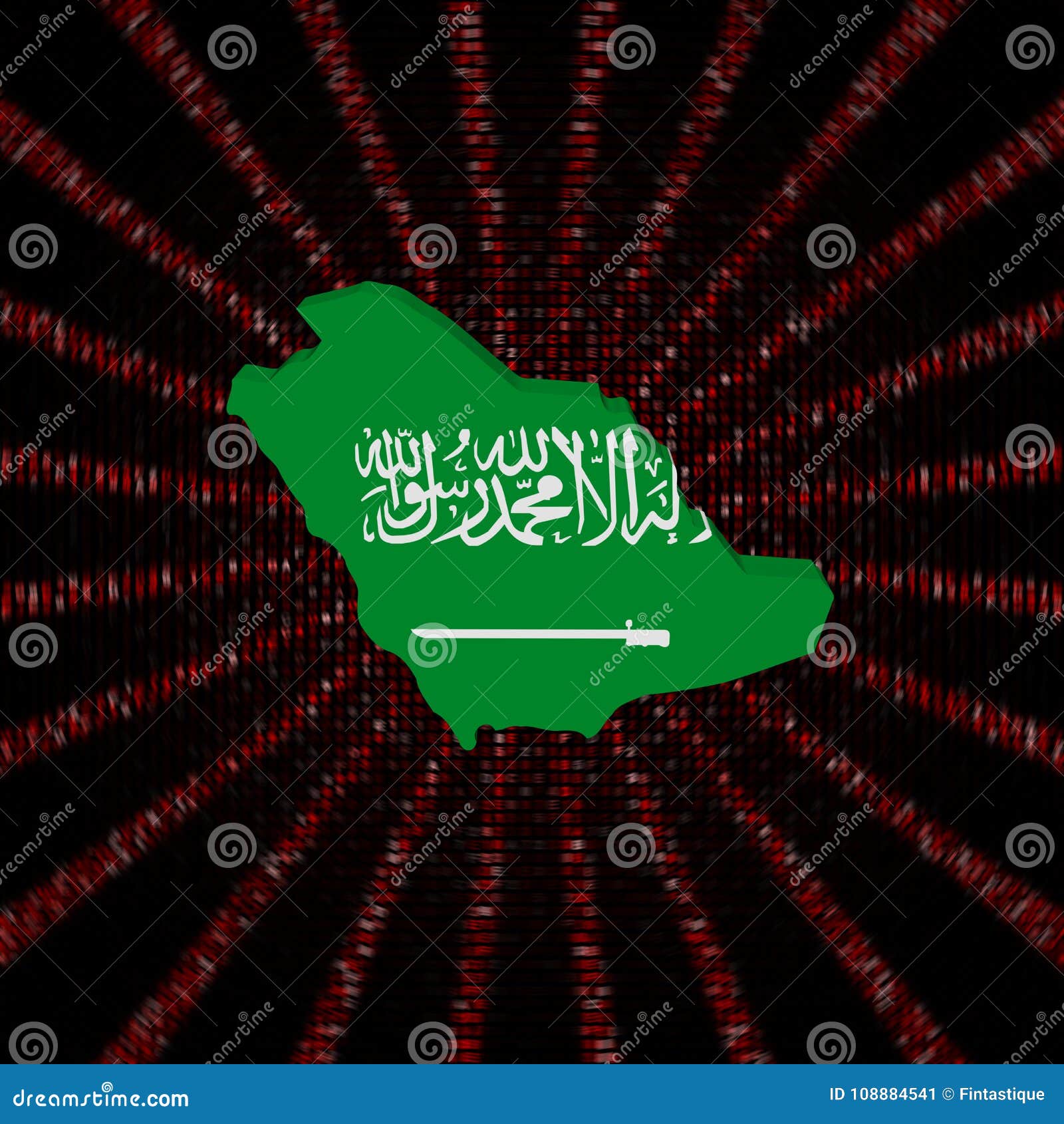 Saudi Arabia Map Flag on Red Hex Code Burst Illustration Stock ...