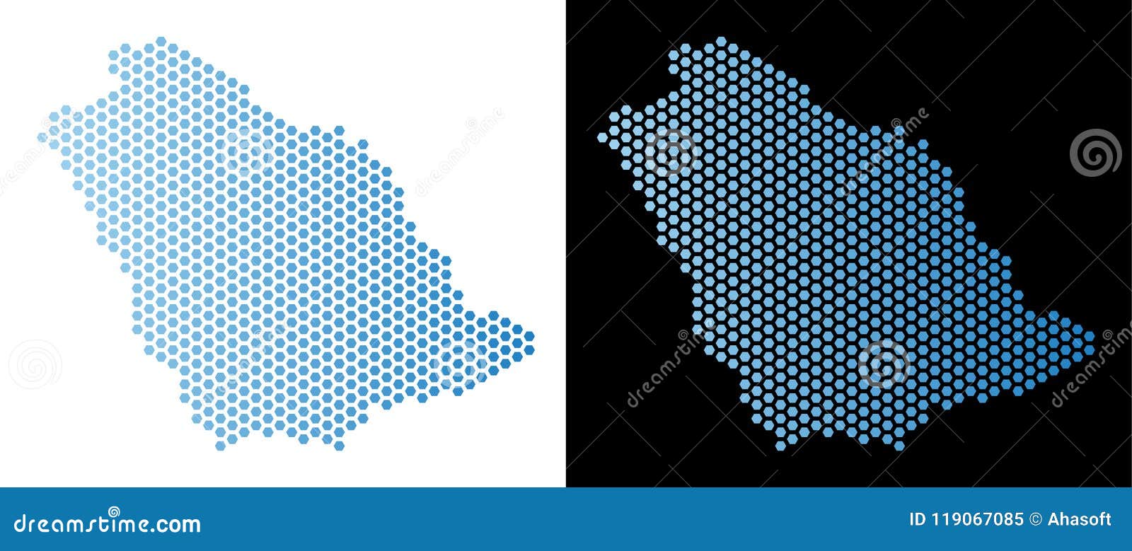 Saudi Arabia Map Hex Tile Scheme Stock Vector - Illustration of blot ...