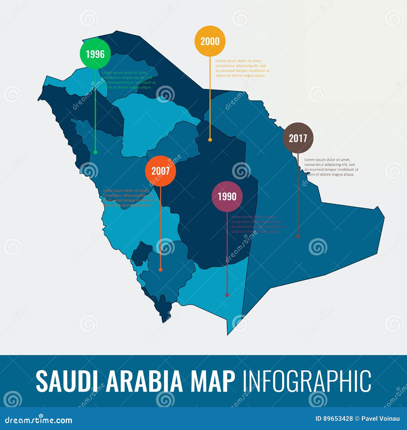 Saudi Arabia Map Infographic Template. All Regions are Selectable Stock ...