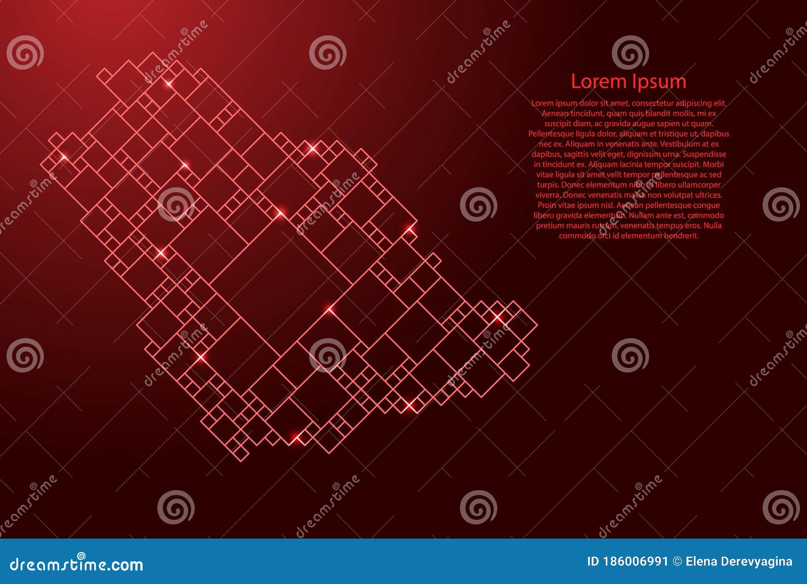 Saudi Arabia Map from Red Pattern from a Grid of Squares of Different ...