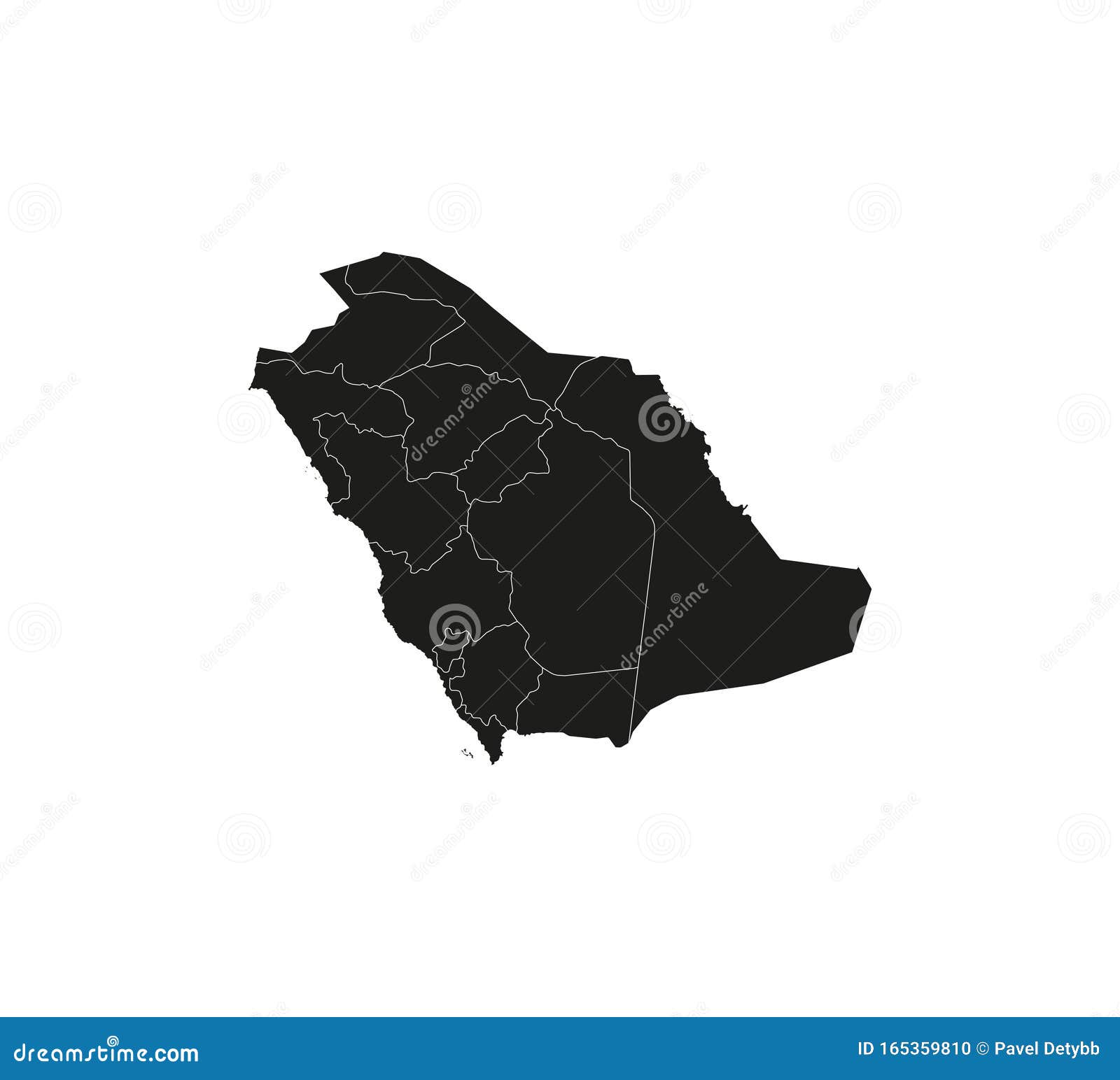Saudi Arabia Map, States Border Map. Vector Illustration Stock ...