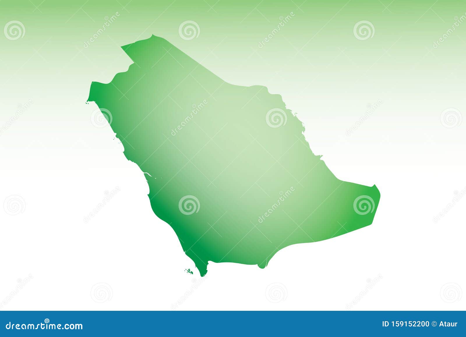 Saudi Arabia Map Using Green Color with Dark and Light Effect Vector on ...